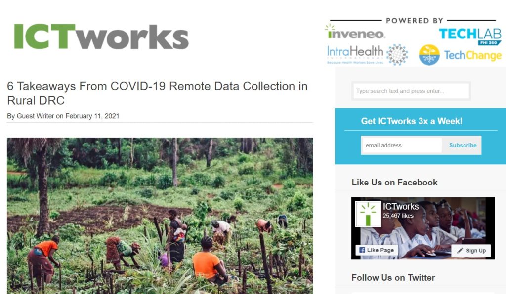 ICTworks Features ME&A's Remote Data Collection for Feed The Future ...