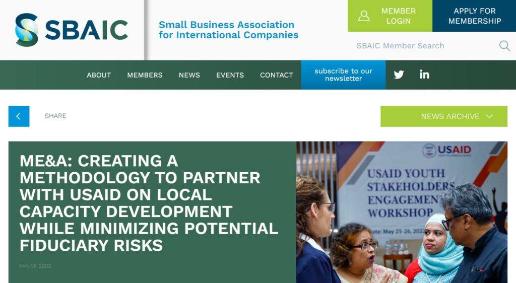 SBAIC Newsletter Highlights ME&A’s Methodology for Locally Led Development – ME&A