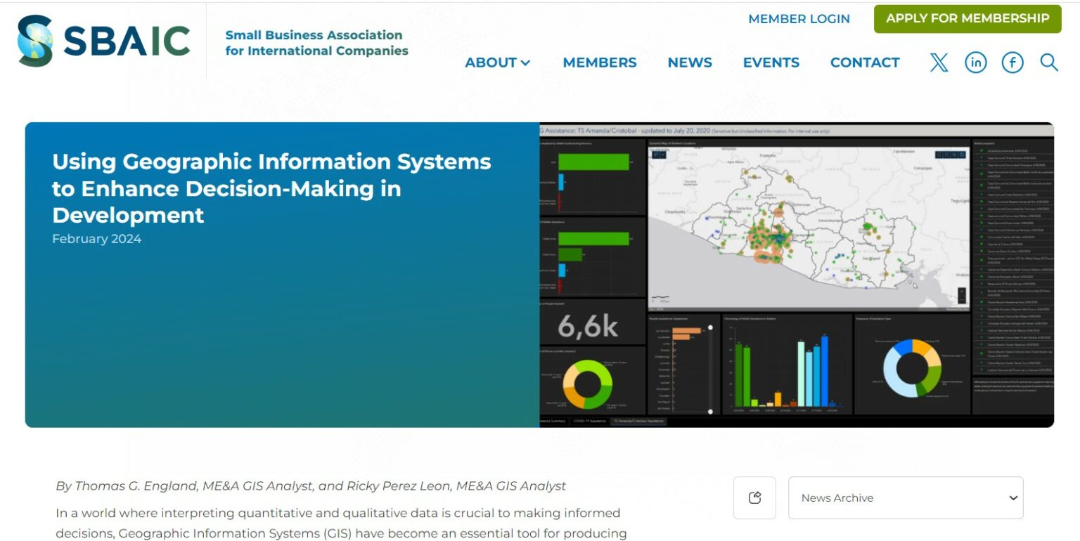 SBAIC Newsletter Highlights ME&A’s Use of GIS Maps to Enhance Decision-Making – ME&A